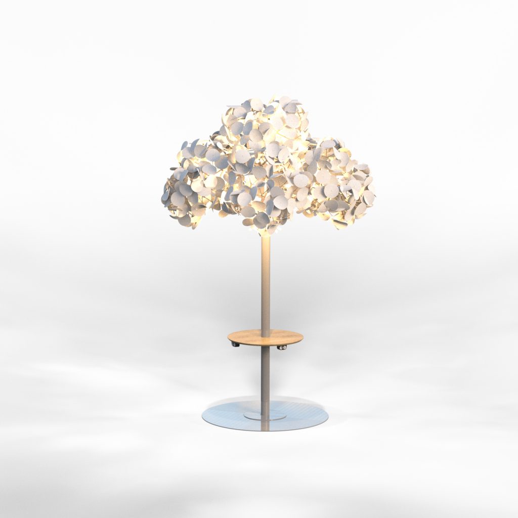 Green Furniture Leaf Lamp Metal Tree L w Table - Airport Suppliers