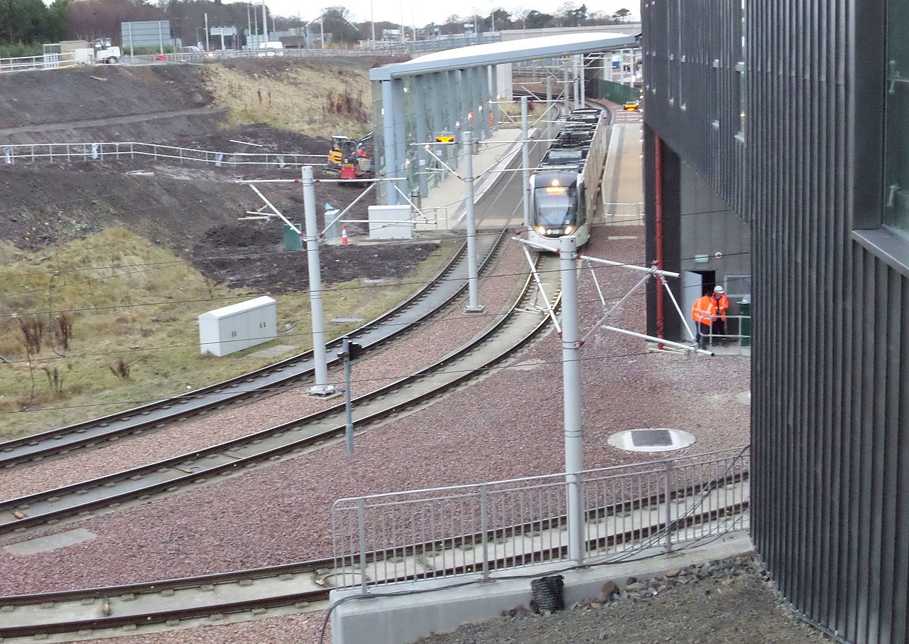 Edinburgh Gateway Tram Stop from the station Airport Suppliers
