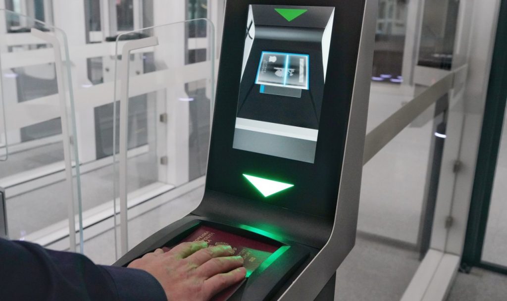 Gates for automatic passenger check-in at Gdansk Airport - Airport ...