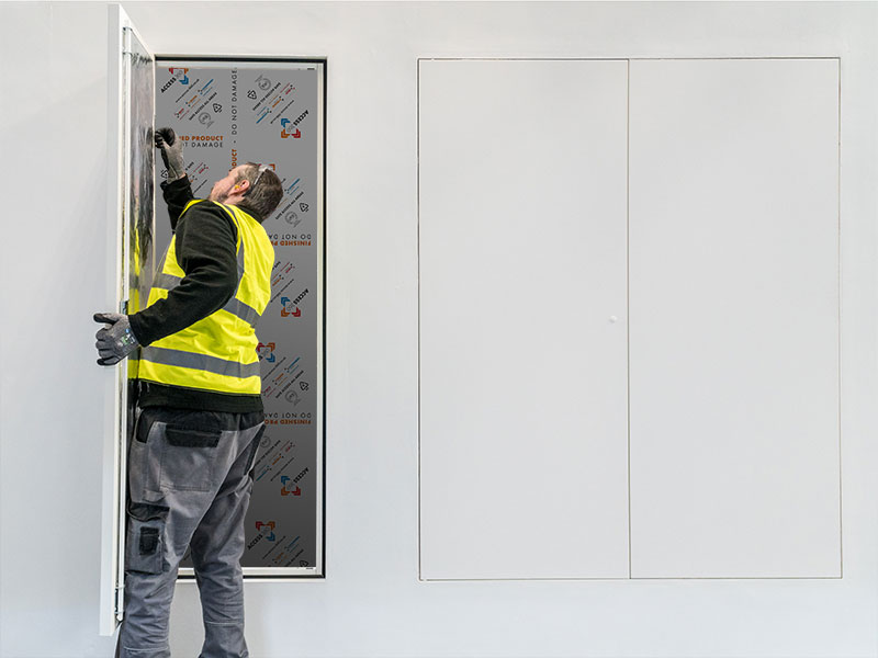 VEGA 1500 Series Concealed Flush Finish Riser Doors - Airport Suppliers